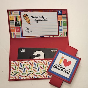 Teacher Thank You, Teacher Appreciation Gift Card Holder, Teacher Gift ...