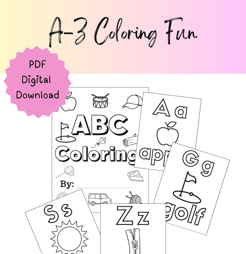 Printable ABC Coloring Worksheets, Alphabet, Preschool, Kindergarten, K ...