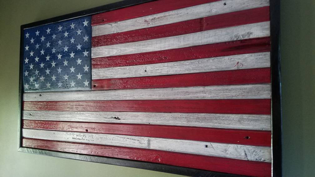 Framed Primitive American Flag - Etsy
