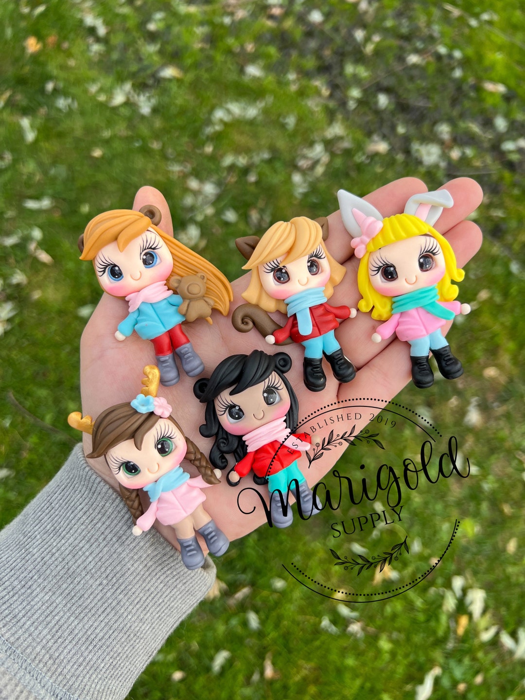 Cutie Fall Animal Girls Clay Center Clay for Bows Hair Bow Center Clay ...