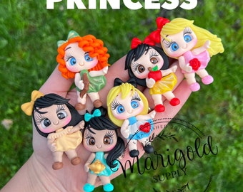 Cutie Beast Princess Couple Clay Center Clay for Bows Hair Bow Center ...