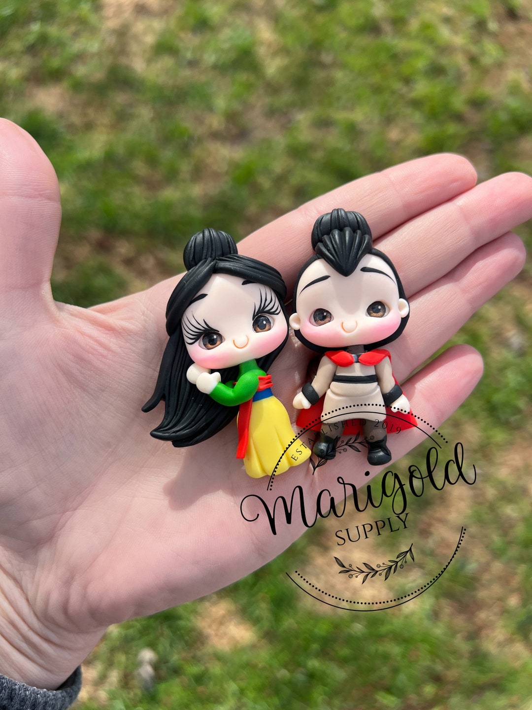 Cutie Chinese Princess Couple Clay Center Clay for Bows Hair Bow Center ...