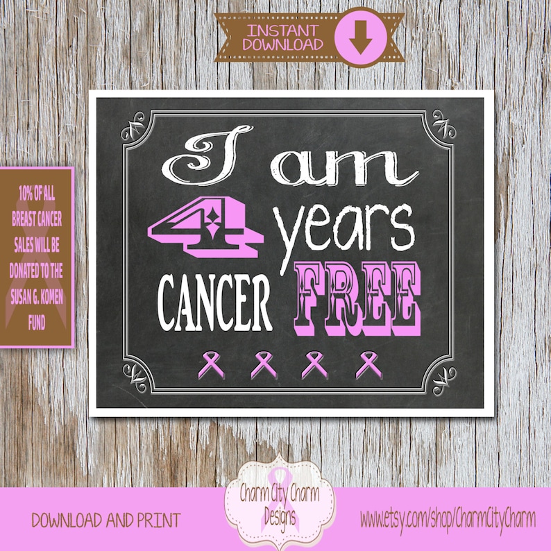 Breast Cancer Free Sign Breast Cancer Sign Survivor Sign | Etsy