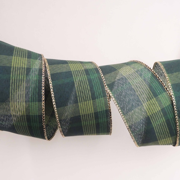Green Plaid Ribbon - Etsy