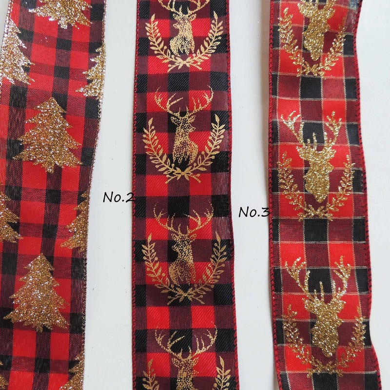Buffalo Check Deer Bow - Etsy