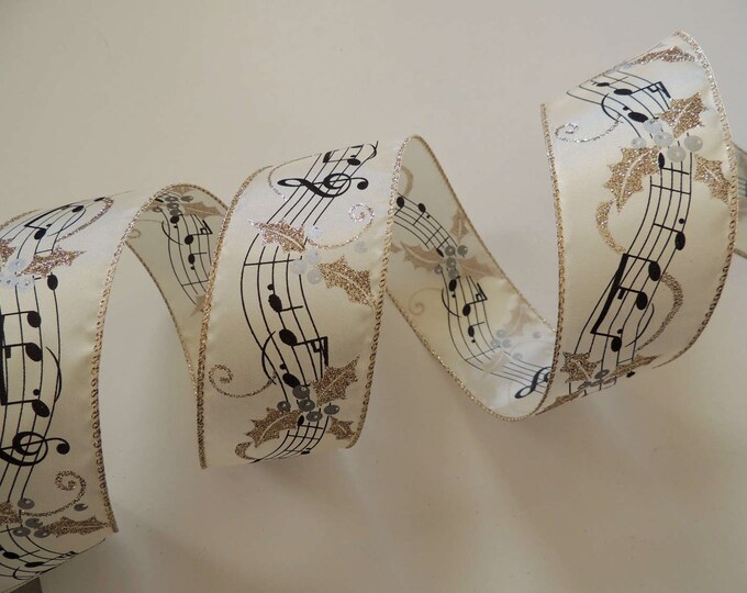 Melody Ribbon, Musical Ribbon,2.5, Wired , Christmas Ribbon - Etsy