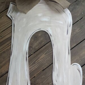 Custom Handpainted Distressed Wooden Letter Door Hanger Burlap Shabby ...