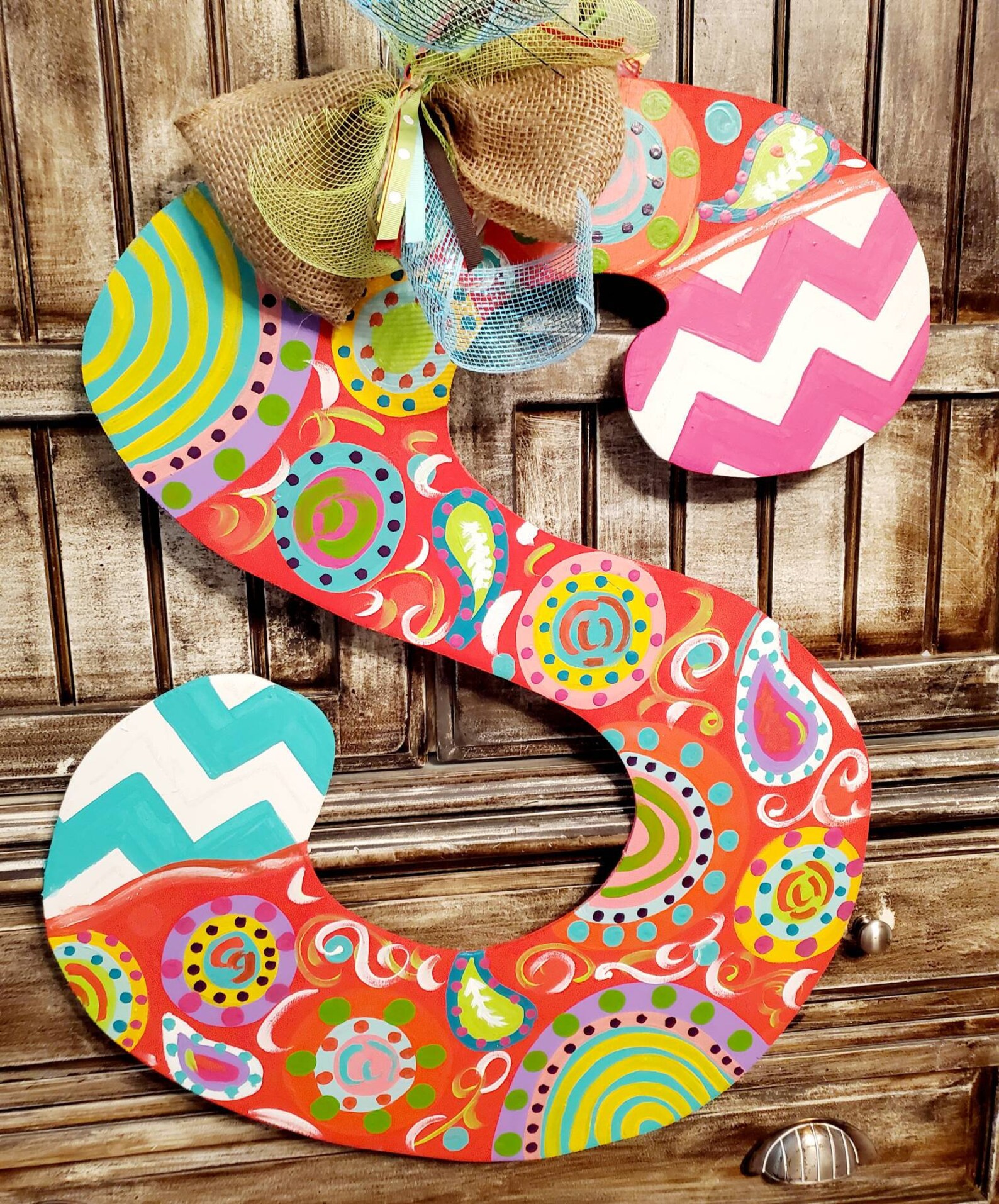 Hand Painted Wooden Initial Letter. Super Cute Bright Colors - Etsy
