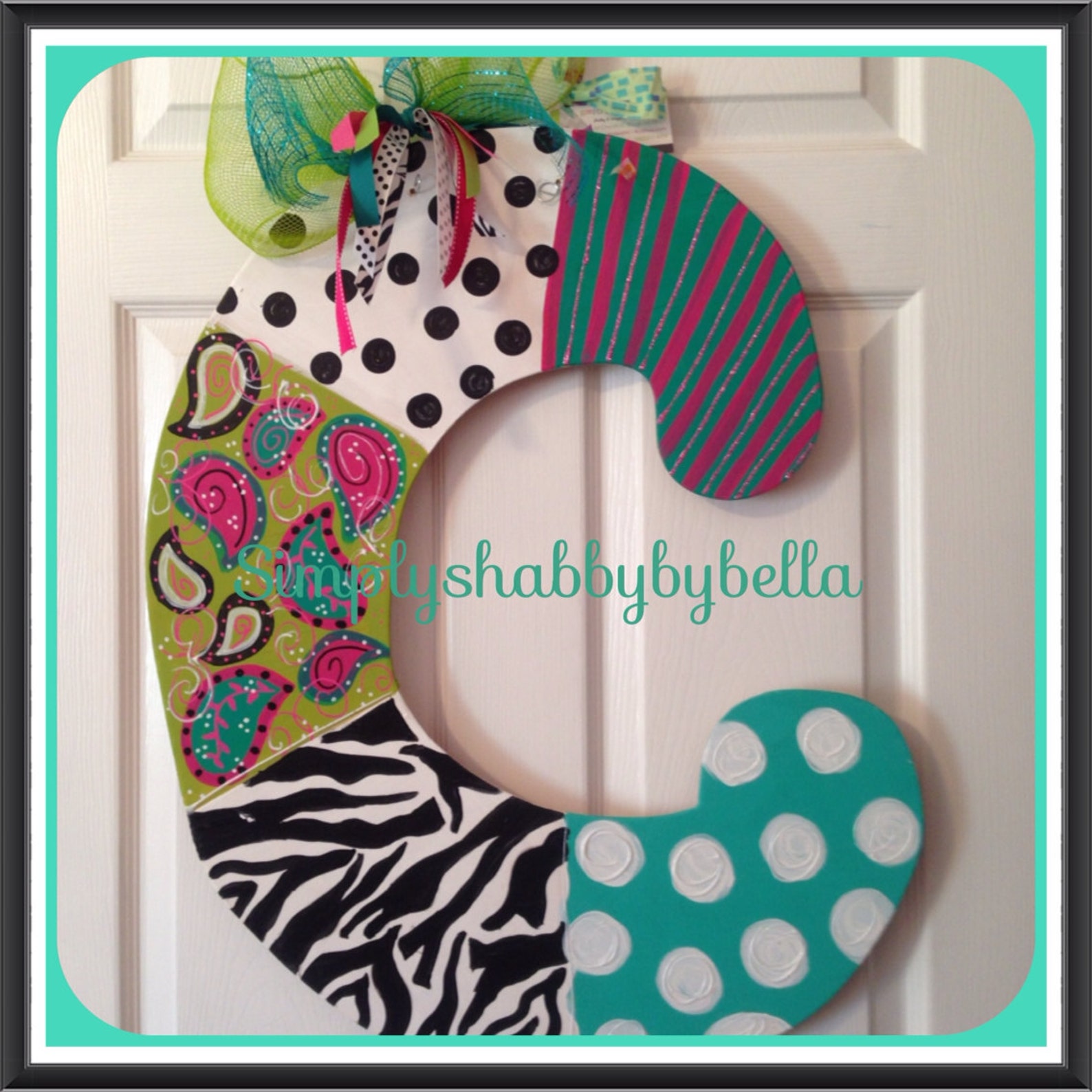 Colorful Personalized Wood Letter/initial Door Hanger Great - Etsy