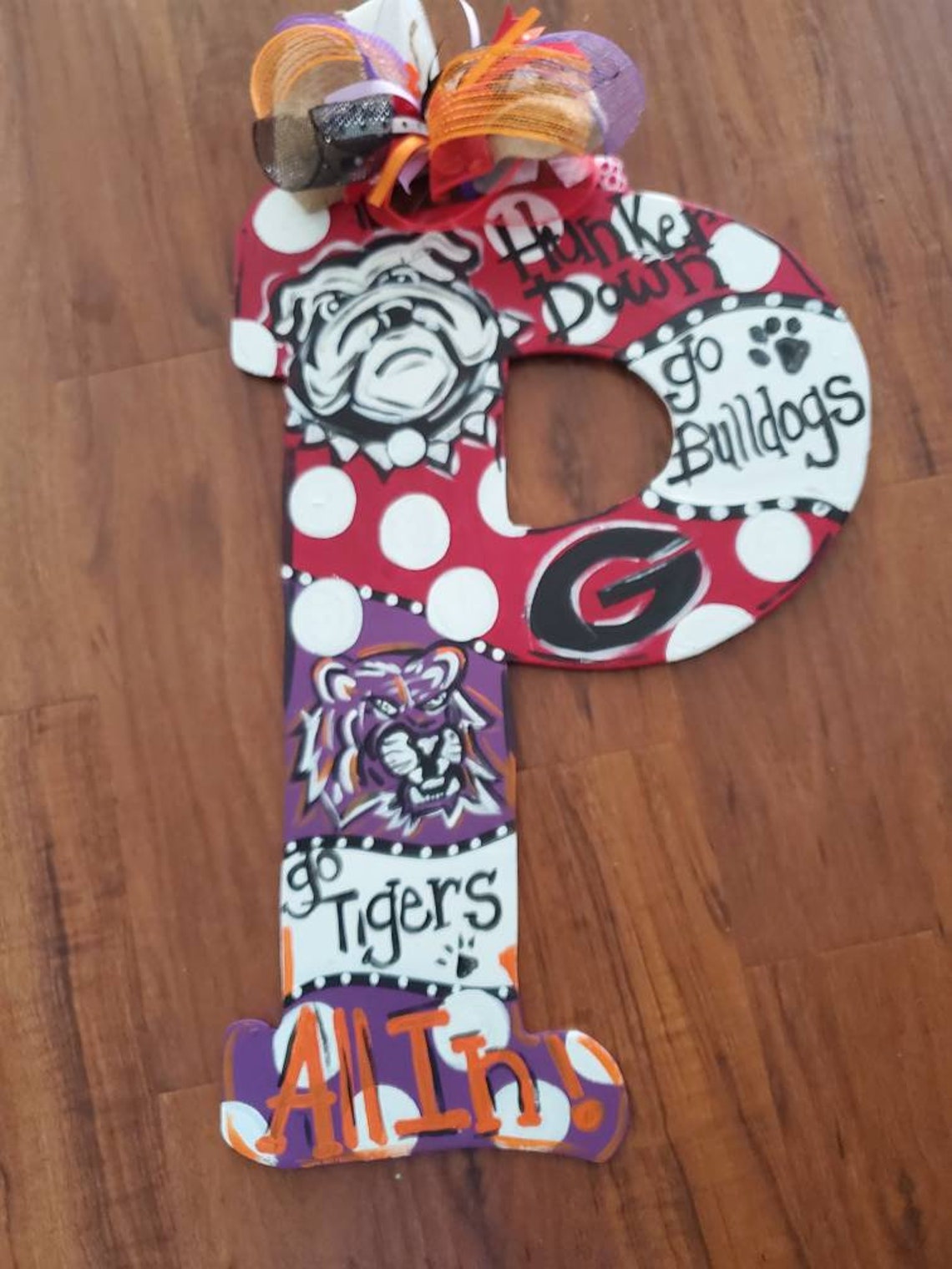 Alabama Georgia House Divided Wooden Letter Door Hanger - Etsy