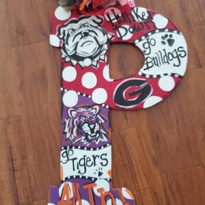 Alabama Georgia House Divided Wooden Letter Door Hanger - Etsy