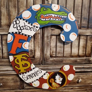 Alabama Georgia House Divided Wooden Letter Door Hanger - Etsy