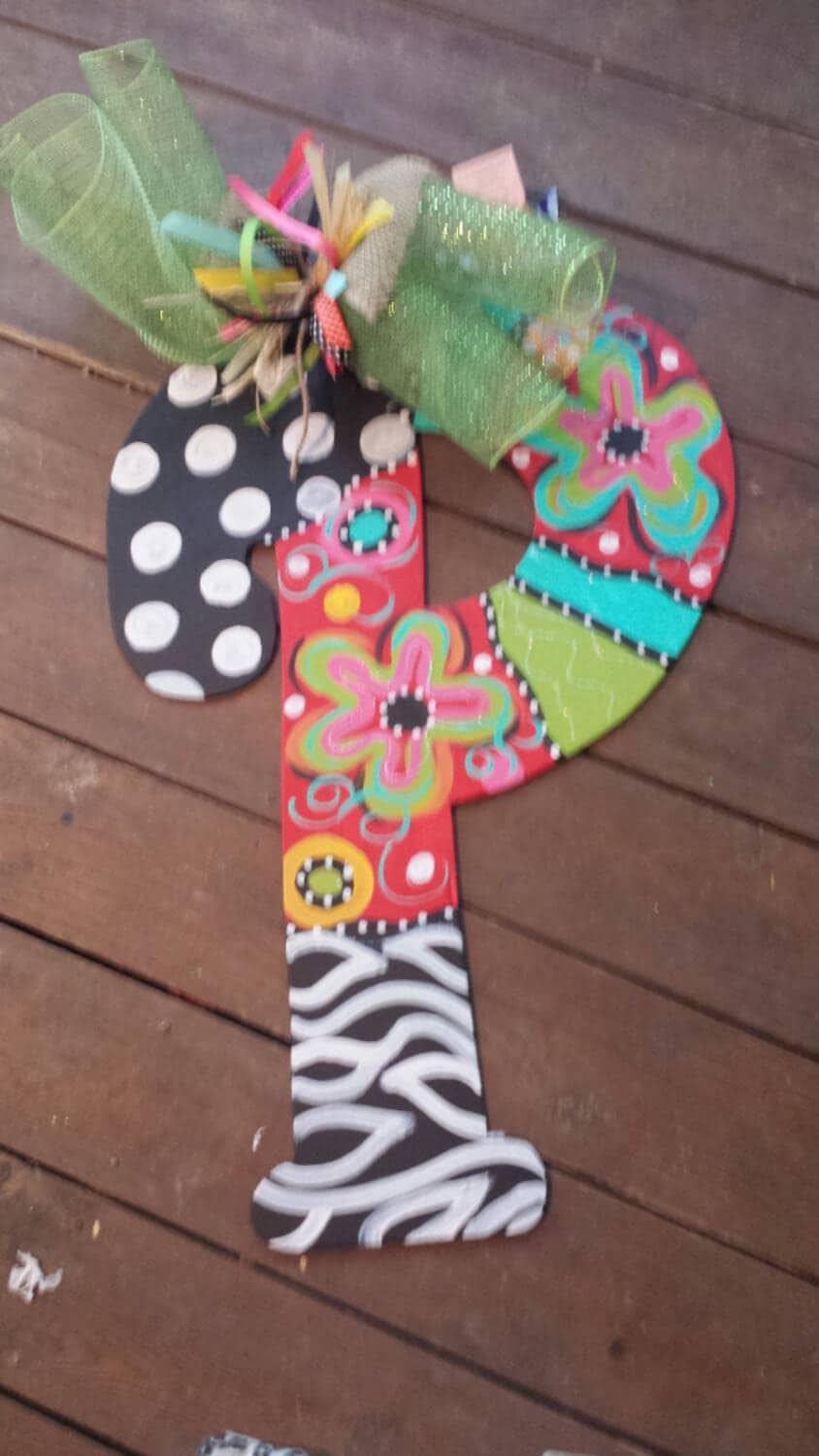Colorful Personalized Wood Initial/ Letter Door Hanger Hydrangeas - Etsy