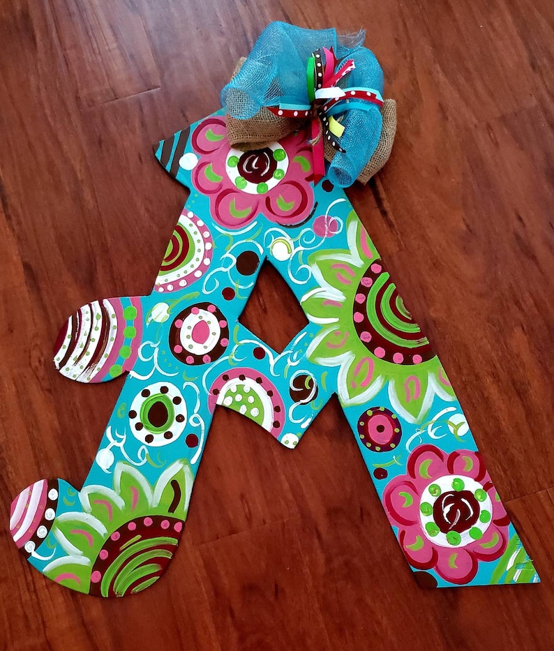 Personalized Wood Initial Letter Door/wall Hanger - Etsy