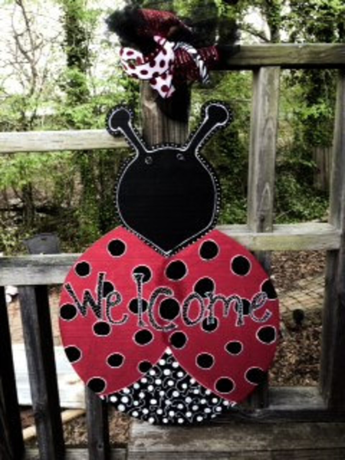 Ladybug Burlap Door Hanger Great for Spring or Valentines Day. Free ...