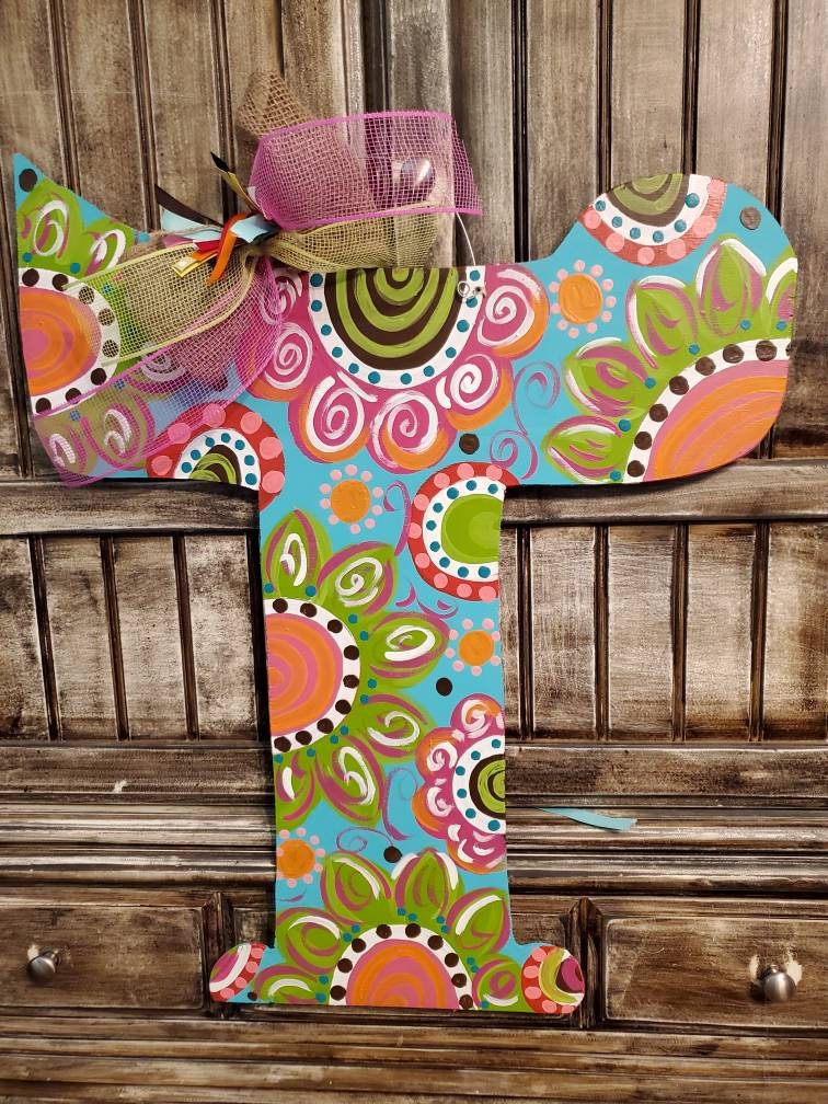 18inch Wooden Letter Door Hanger. Custom Hand Painted - Etsy