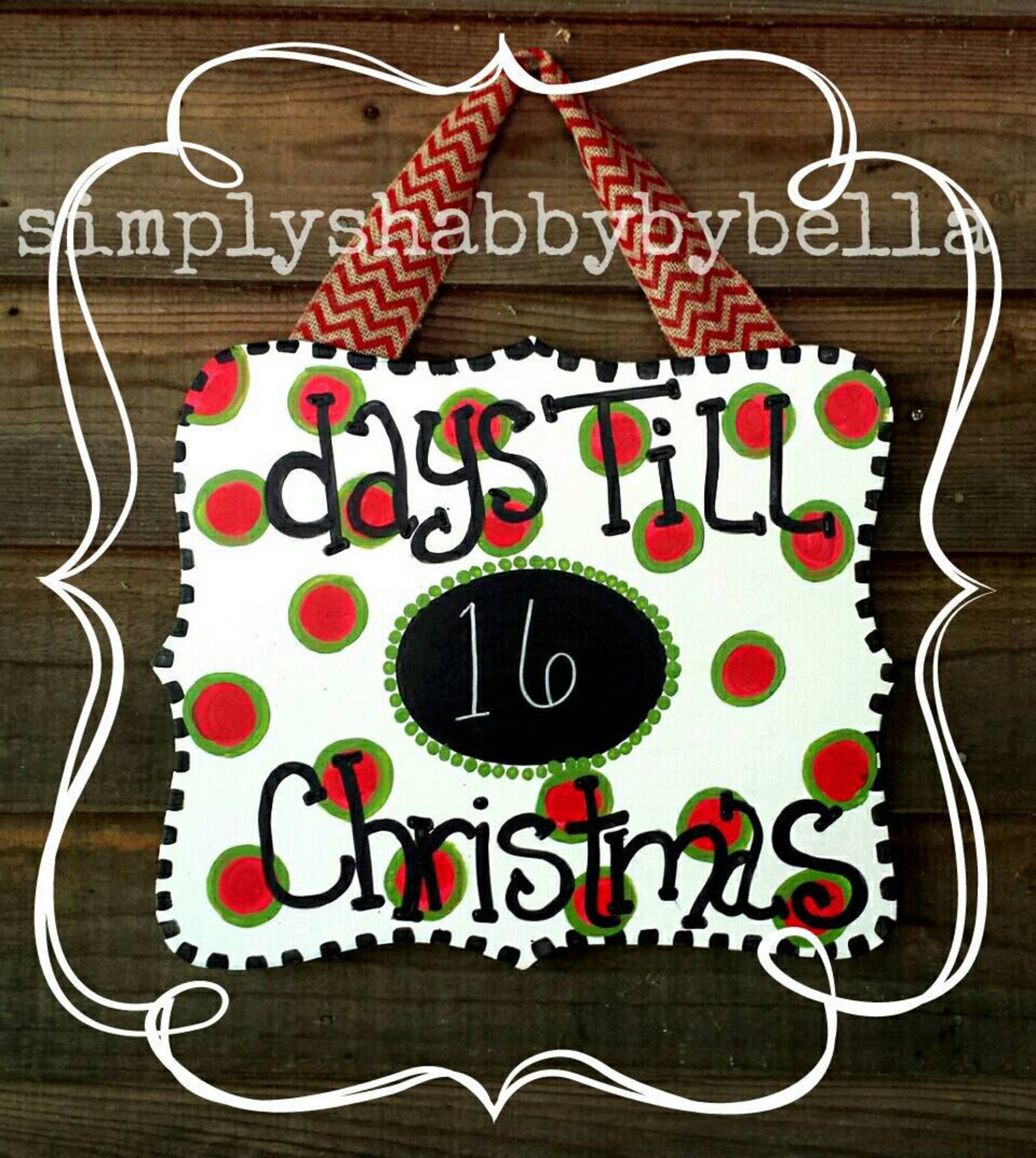 Christmas Countdown door/wall hanger | Etsy