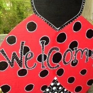 Ladybug Burlap Door Hanger Great for Spring or Valentines Day. Free ...