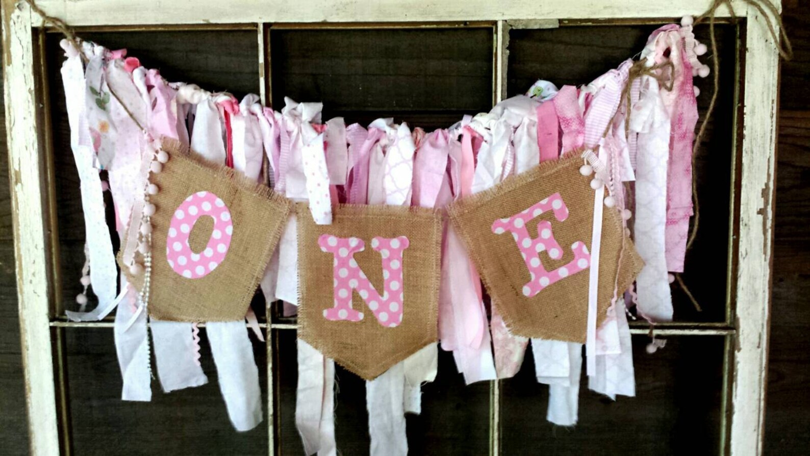 Cute Custom Birthday Burlap Fabric Strips Banner Ribbon | Etsy