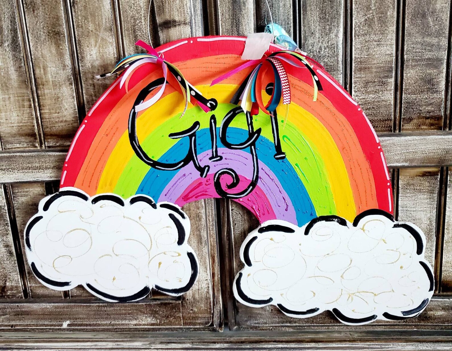 Colorful Rainbow Clouds Door Hanger. Perfect for Girls Room - Etsy