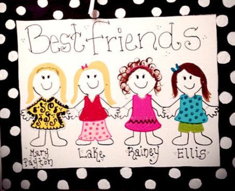 Personalized Best Friends Canvas Door Hanger - Etsy