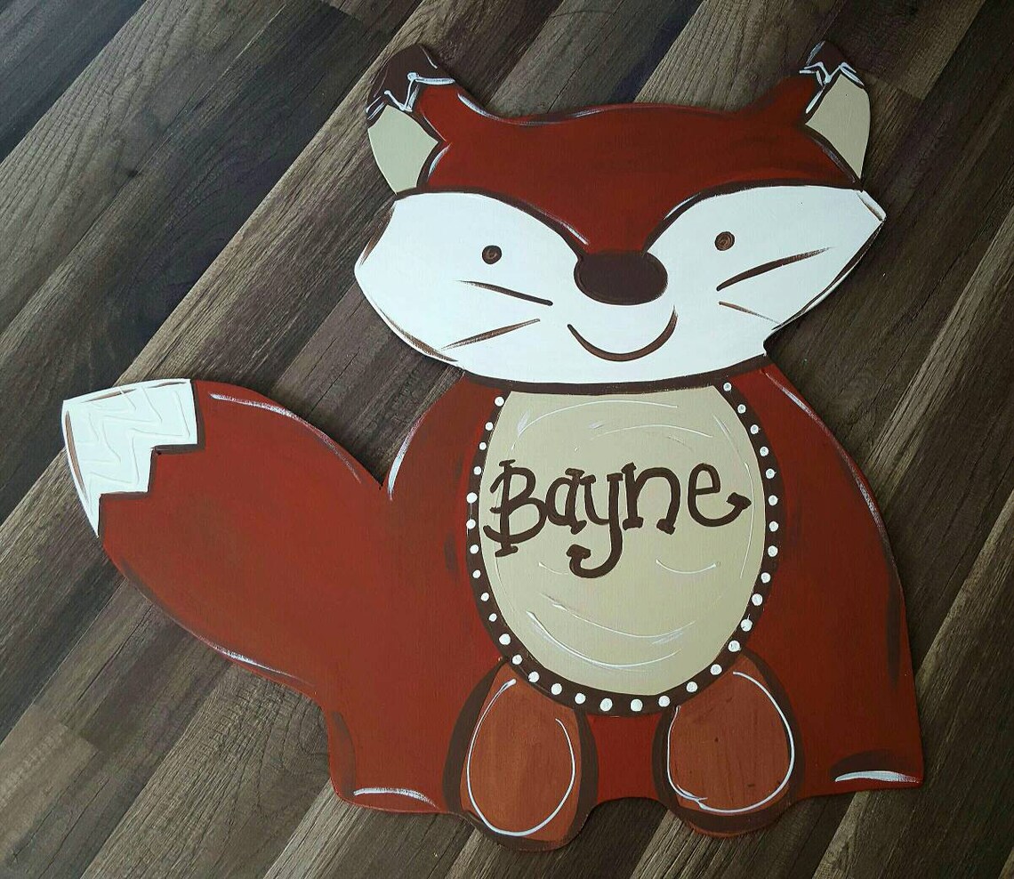 Cute Woodland Fox Door Hanger/hospital Door Birth Announcement - Etsy