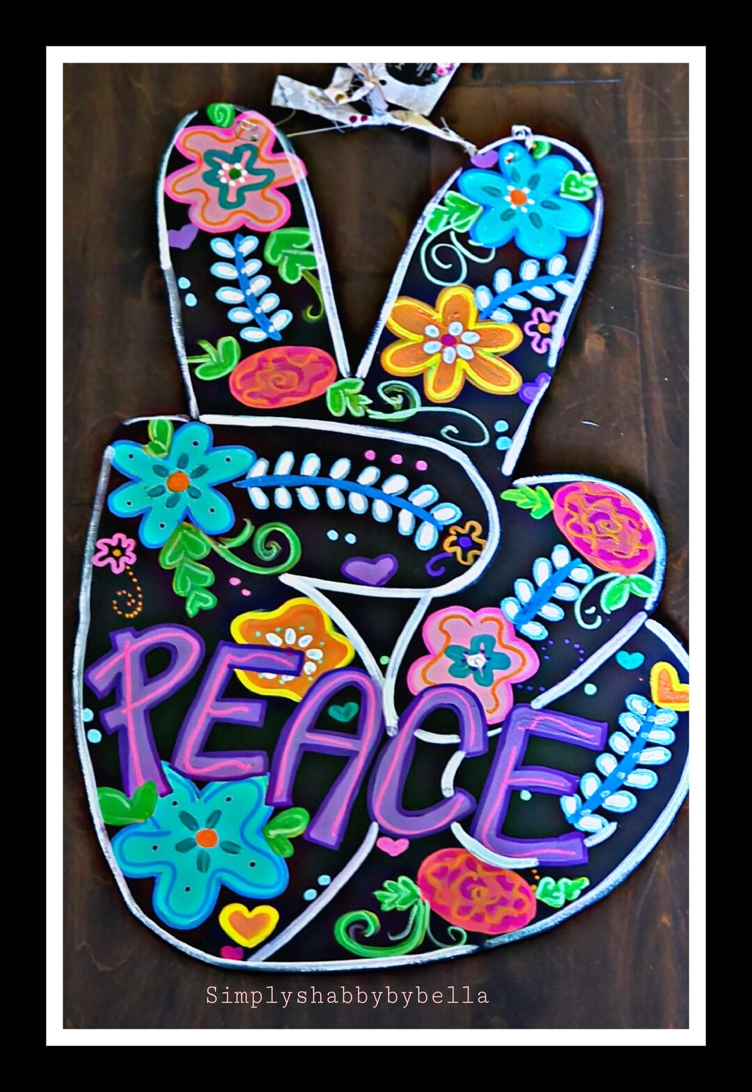 Bright Colorful Wood Peace Sign Door Hanger - Etsy
