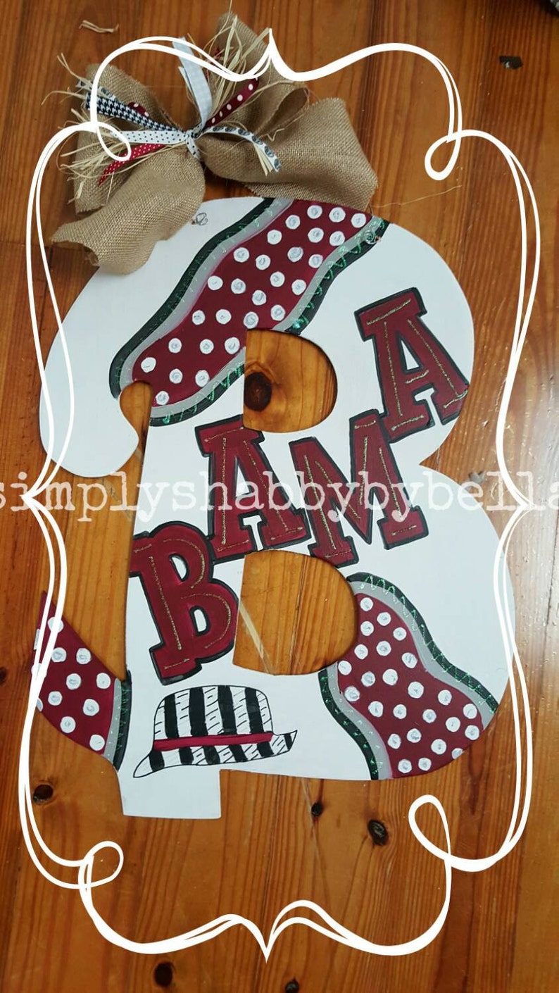 Alabama Houndstooth Wood Door Hanger - Etsy