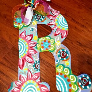 Colorful Custom Handpainted Letter Initial Door Hanger - Etsy