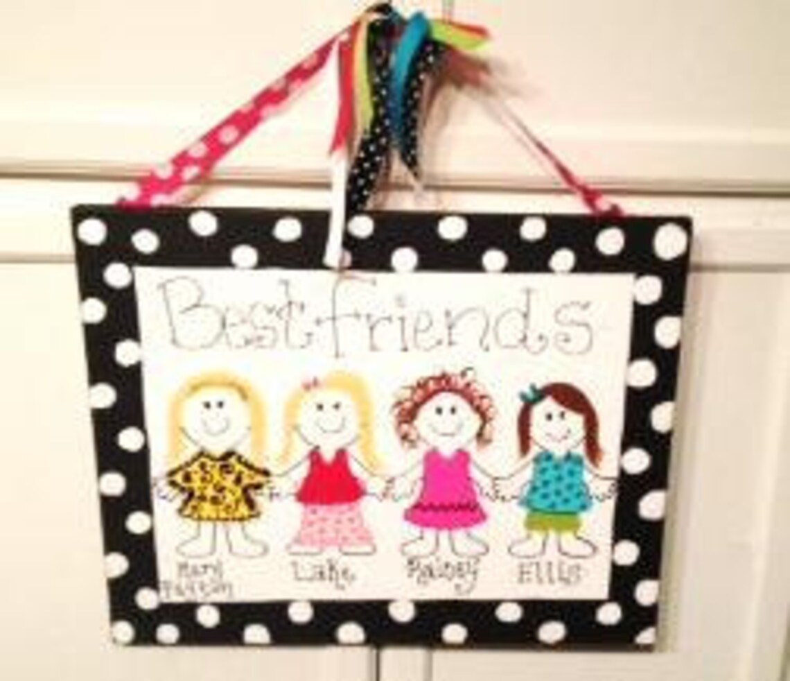 Personalized Best Friends Canvas Door Hanger - Etsy