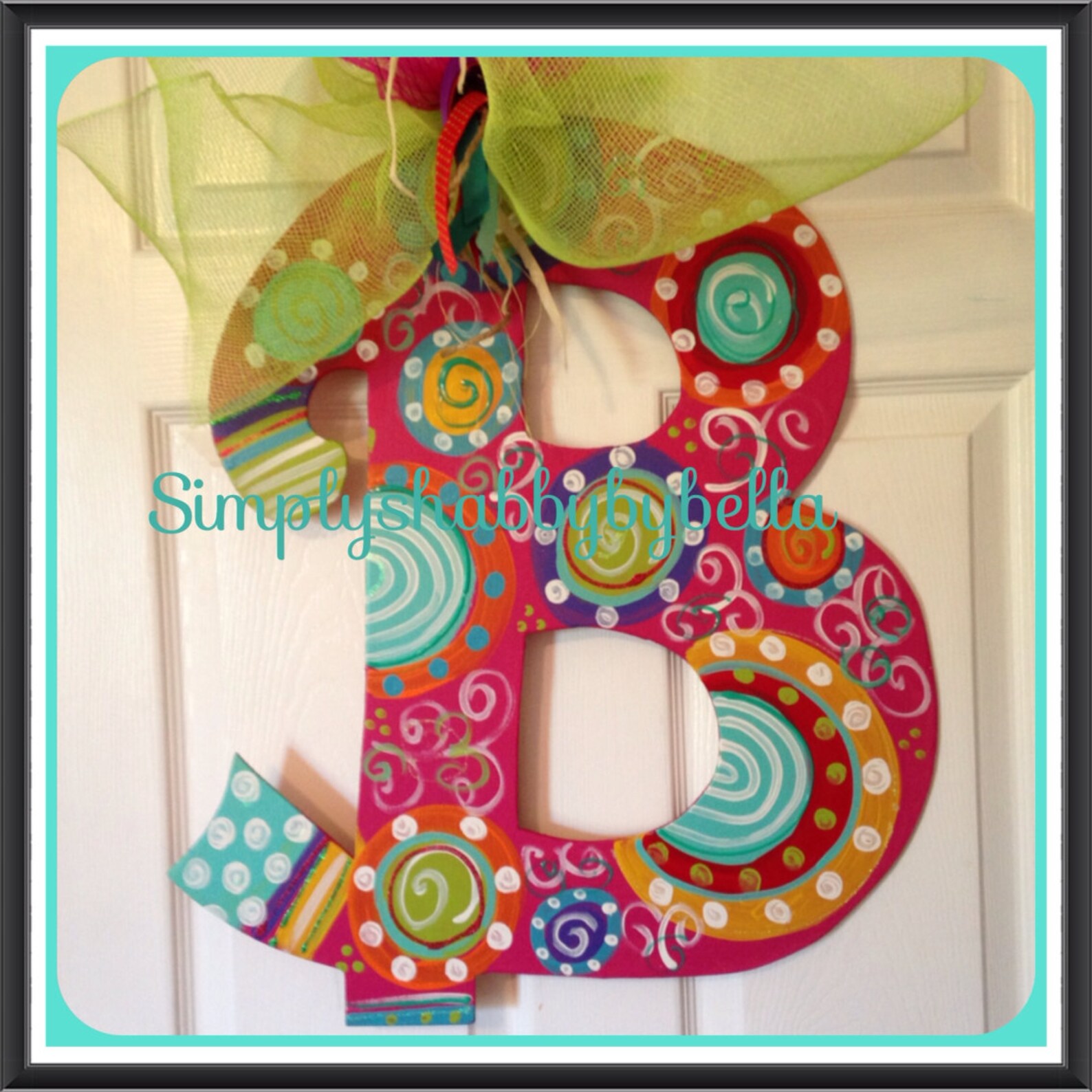 Hand Painted Wooden Initial Letter. Super Cute Bright Colors - Etsy