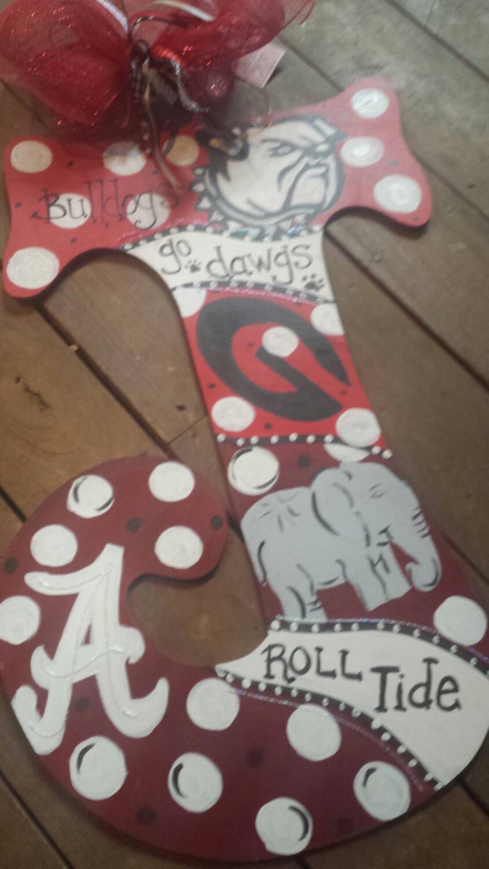 Alabama Georgia House Divided Wooden Letter Door Hanger - Etsy