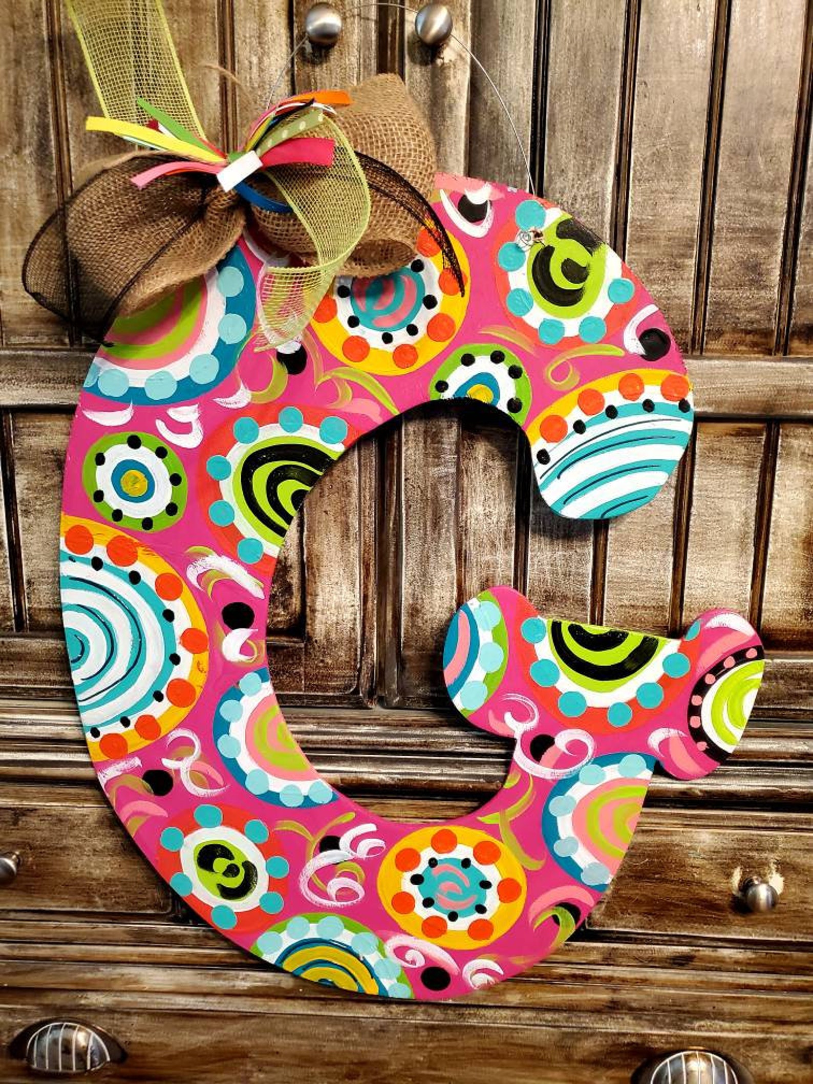 Hand Painted Wooden Initial Letter. Super Cute Bright Colors - Etsy