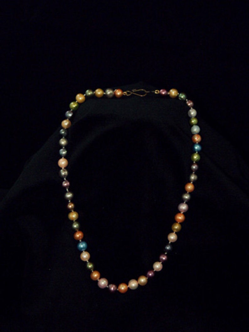 Multi Colored Freshwater Pearl Necklace Etsy