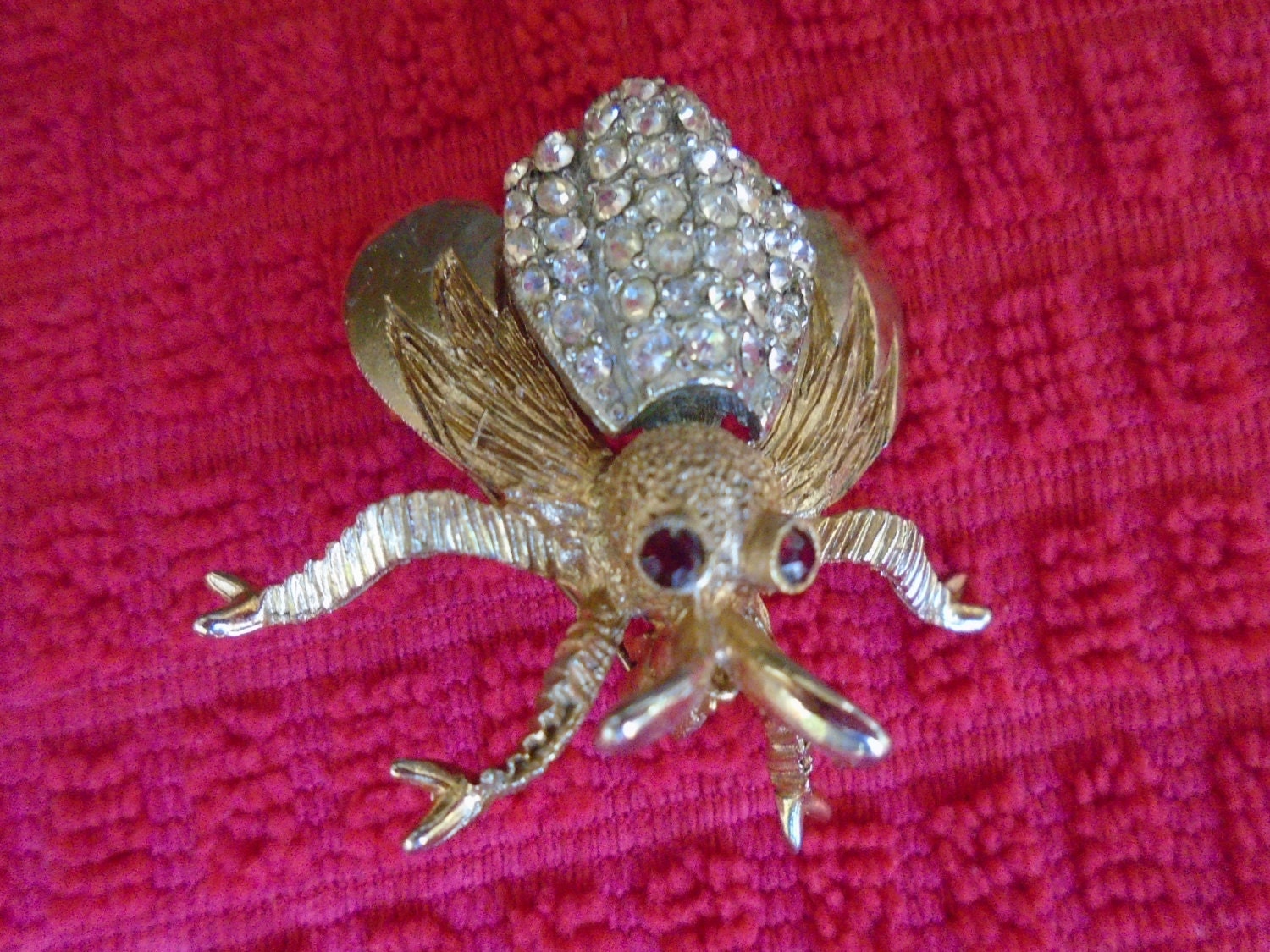 Vintage HAR Bee/bug/insect Gold Tone and Rhinestone Pin/brooch | Etsy