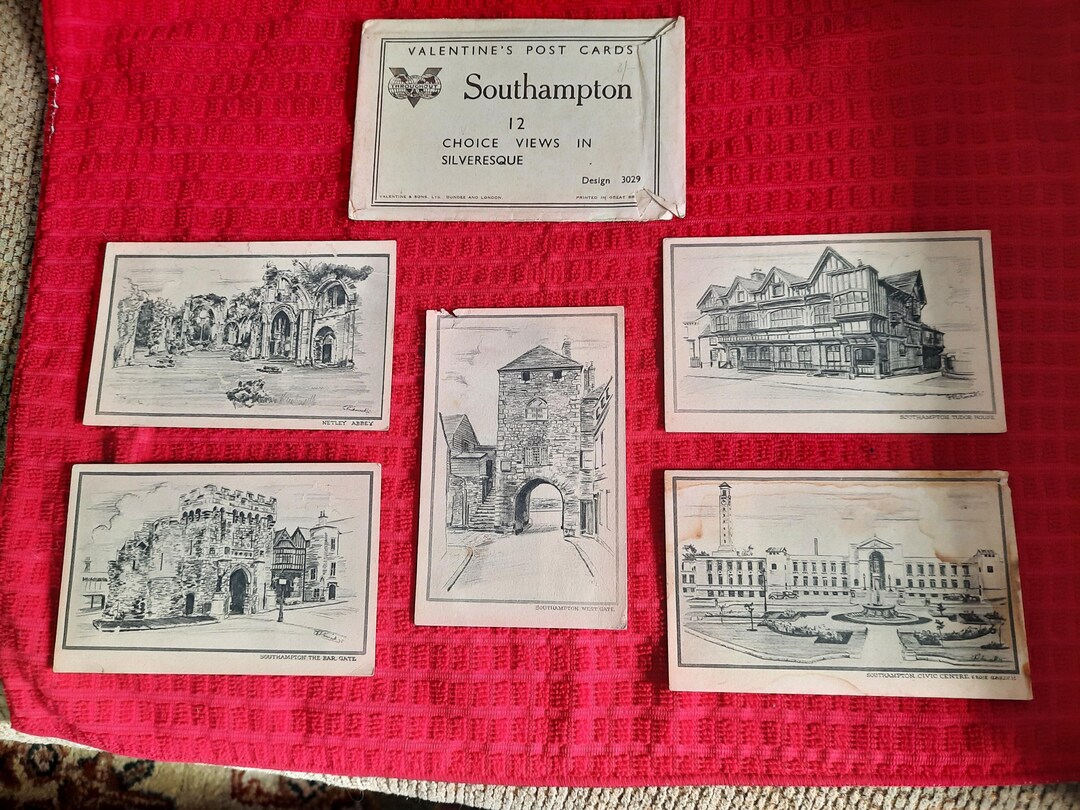Southampton Post Cards Early 1900's Set of 5 With Envelope - Etsy