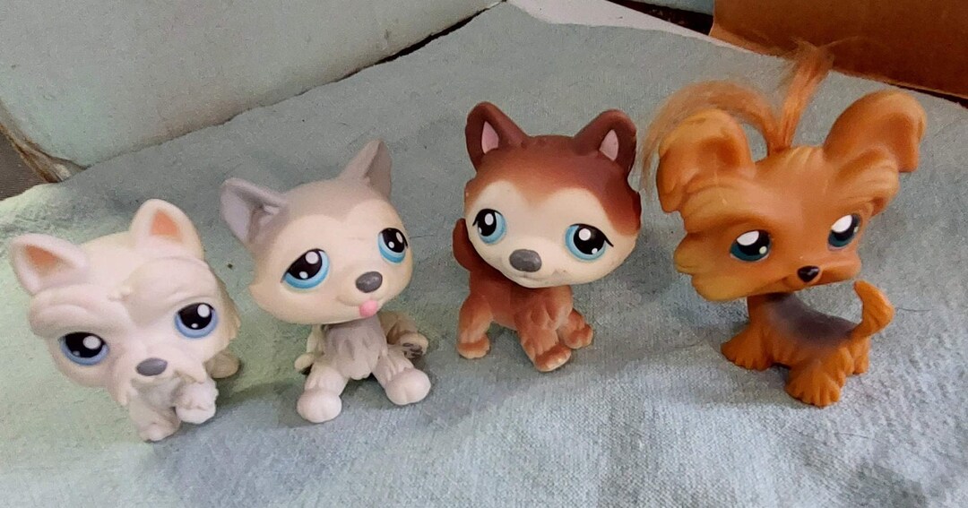 Littlest Pet Shop Dogs 2 Huskies Yorkie West Highland White LPS - Etsy