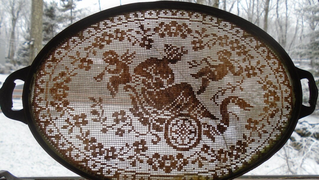 Art Deco Oval Vanity Dresser Lace Perfume Tray Silvercraft - Etsy