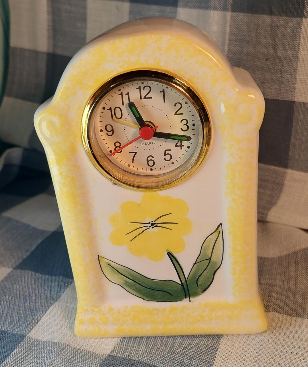 Yellow Flower Alarm Mantle Clock - Bedroom Battery - Etsy