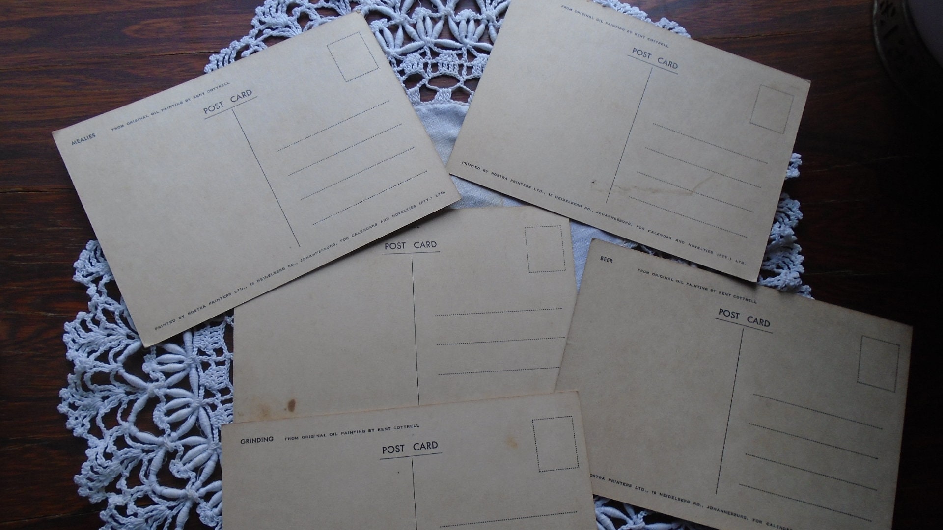 Vintage Native South African Postcards 5 Original Painting by Kent ...