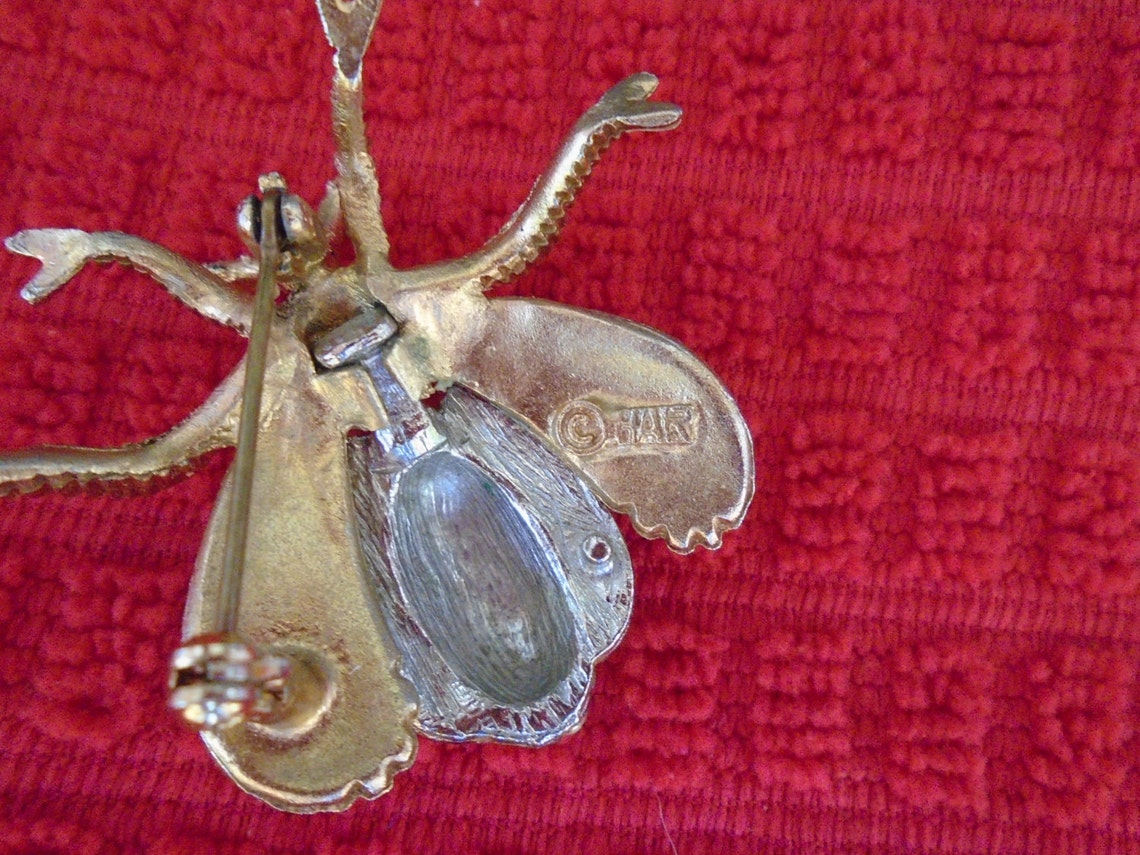 Vintage HAR Bee/bug/insect Gold Tone and Rhinestone Pin/brooch | Etsy