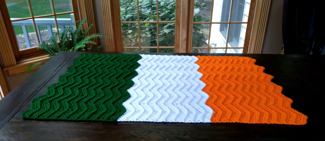 Handmade Crochet Green, Orange and White Irish Flag Baby Blanket - Etsy