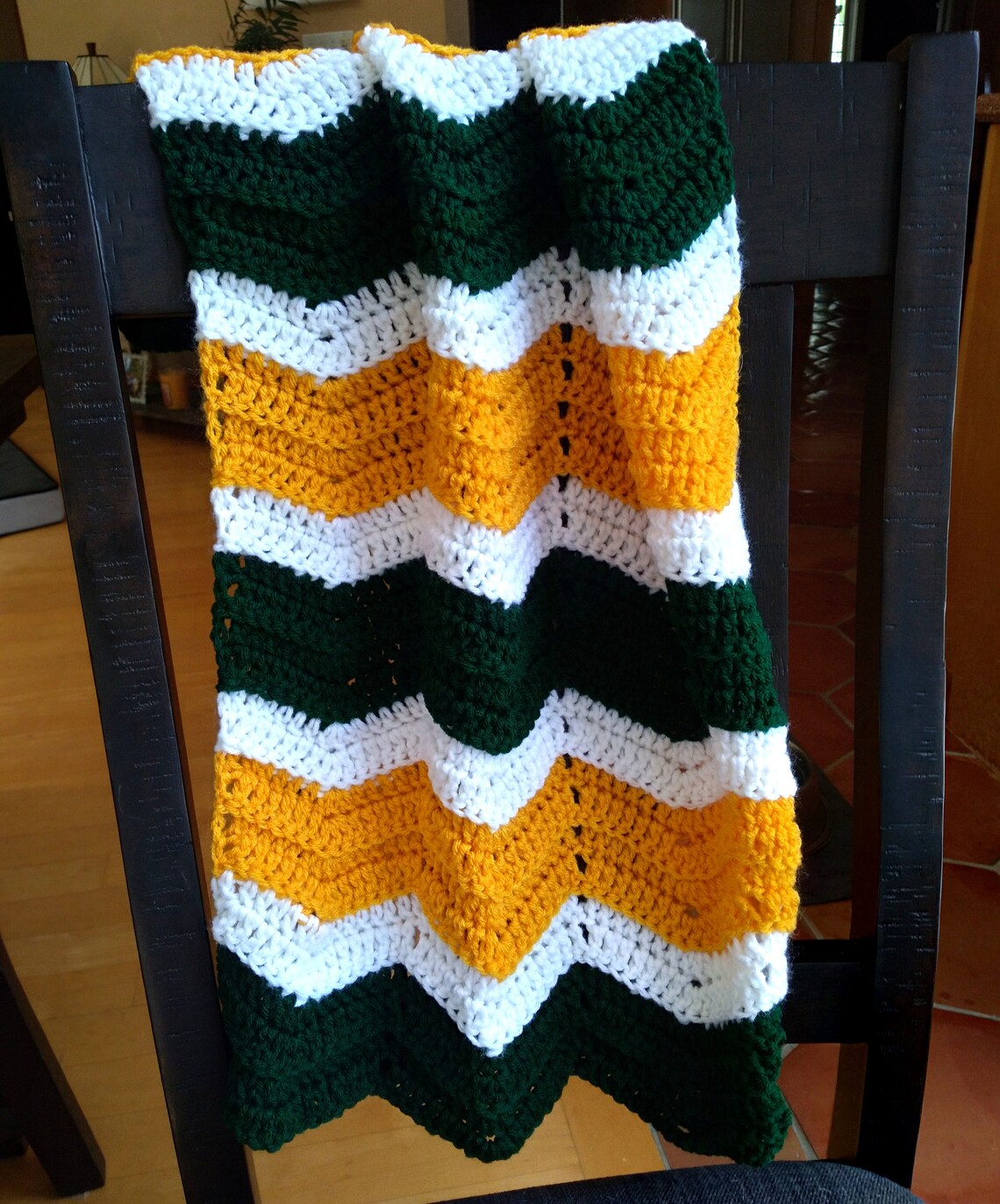 Handmade Crochet Yellow Gold Deep Green and White Baby - Etsy