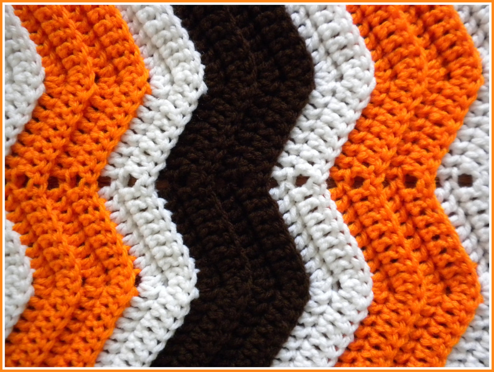 Handmade Crochet Chocolate Brown Orange and White Fall/autumn | Etsy