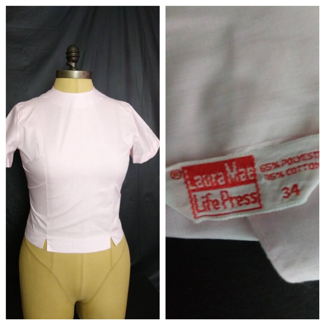 1950s Vintage Pink Top Bombshell Rockabilly Pinup Girl Top Size Large ...