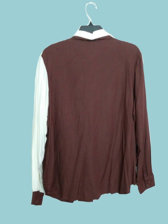 Ultimate 1980s Ladies Oversize Color Block Brown and … - Gem