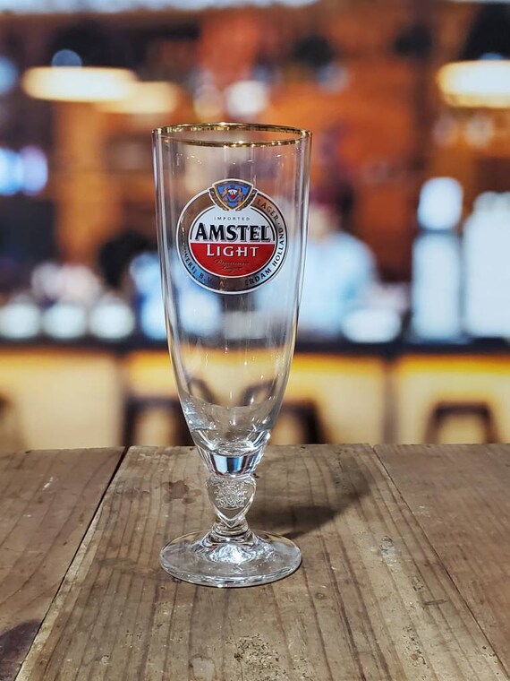 Amstel Light Amsterdam Holland 33 CL Beer Glass With Gold Rim - Etsy