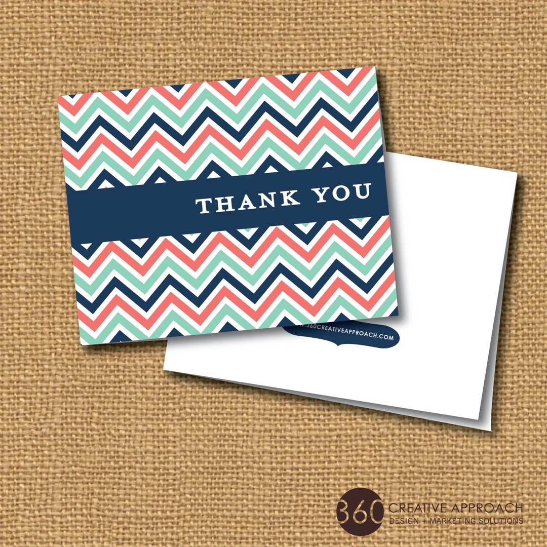 Printable Thank You Notes, Chevron, Instant Download - Etsy