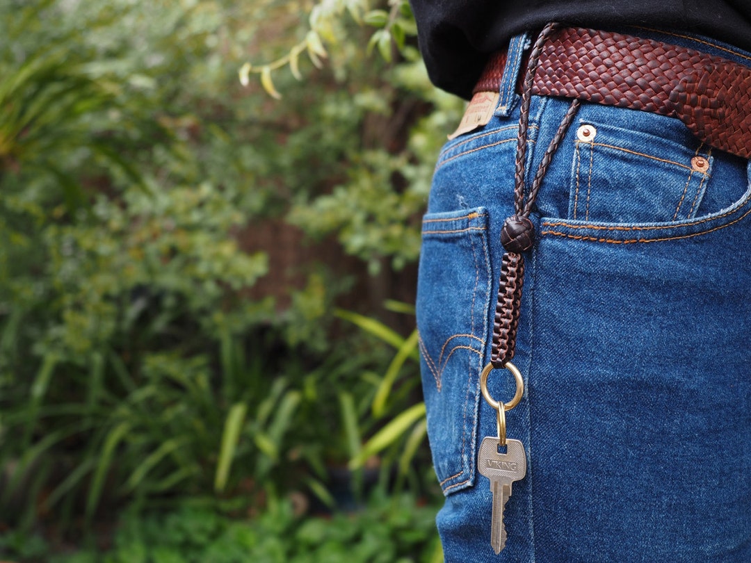 Plaited Leather Key Ring Key Chain Key Fob - Etsy