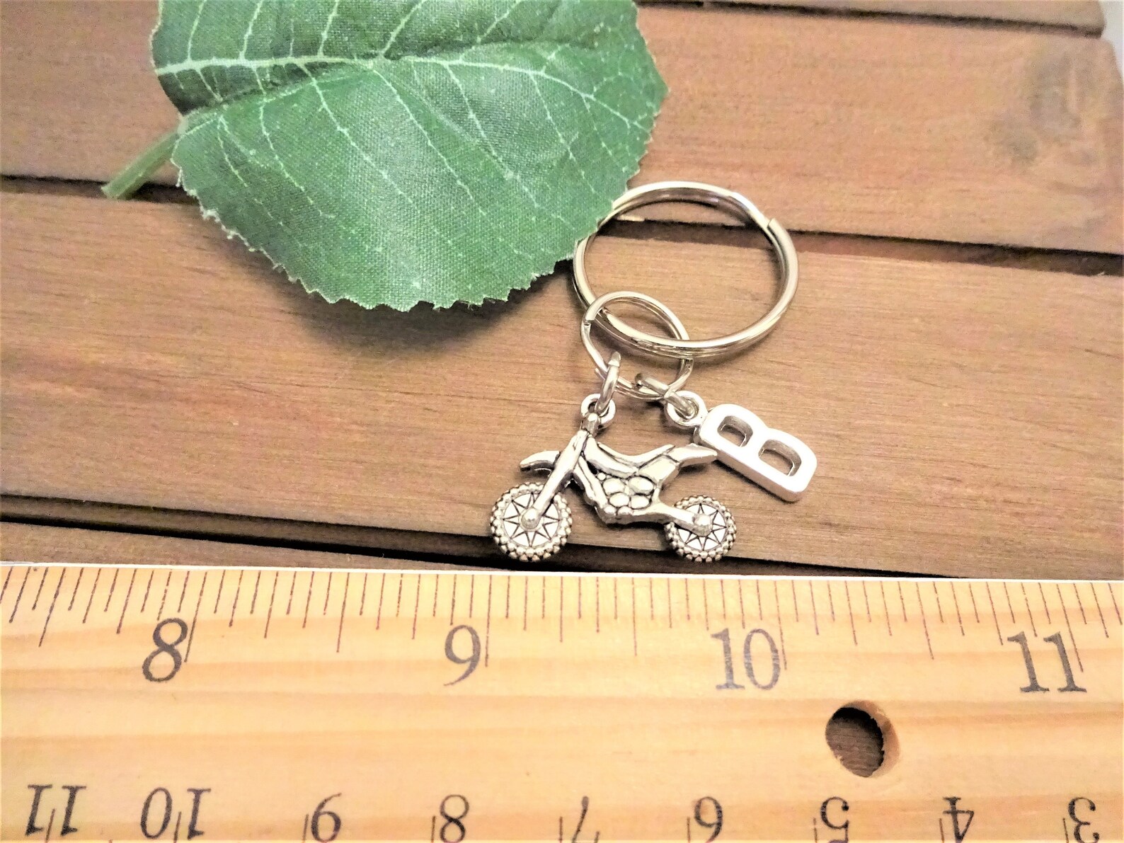 MOTORCYCLE DIRT BIKE keychain personalized with initial charm | Etsy